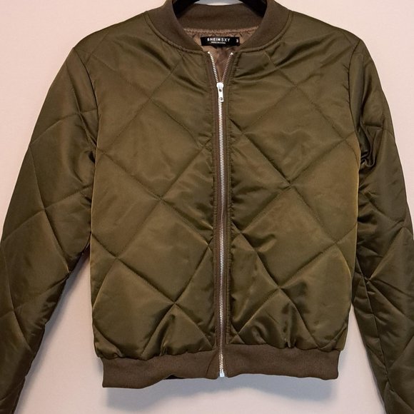 SHEIN | Jackets & Coats | Shein Sxy Green Quilted Bomber Jacket Medium ...